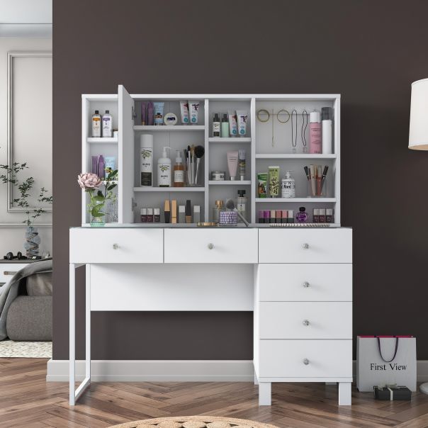 HANAH HOME Sto za šminkanje BJ140 - 3831, bela
