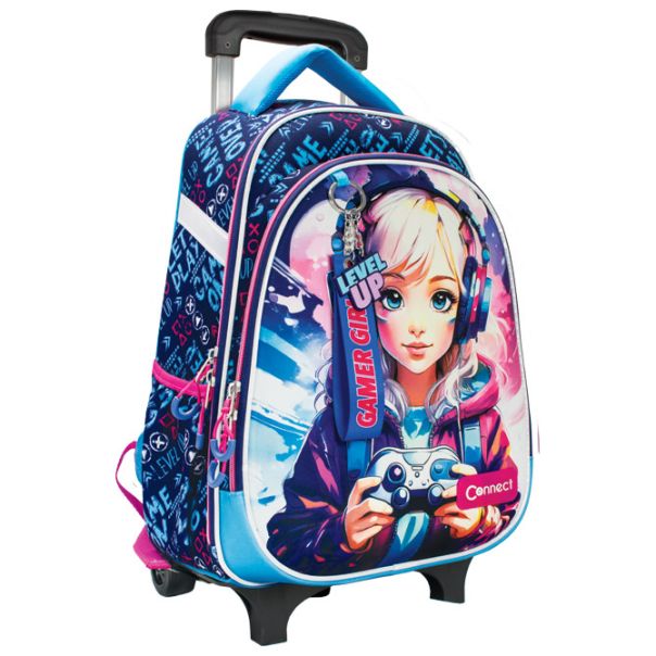 CONNECT Ranac đački s točkićima XT Gamer Girl 60566
