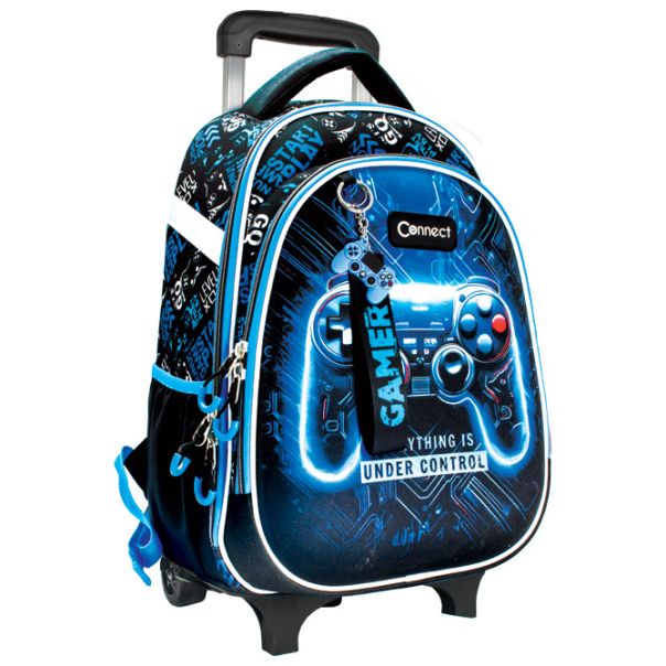CONNECT Ranac đački s točkićima XT Gamer Blue 60539