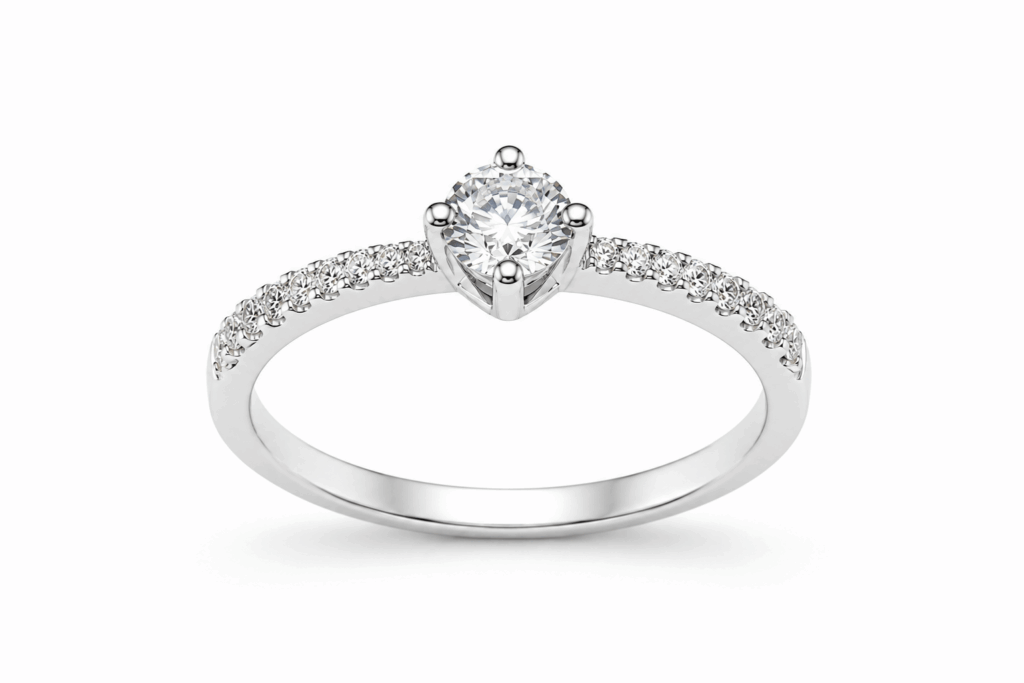 Verenički Prsten od Belog Zlata – Diamond Grace
