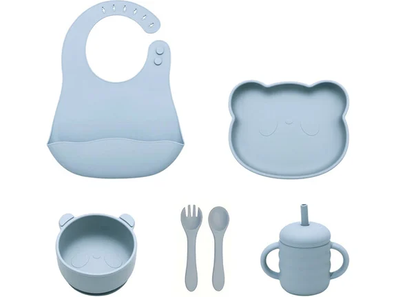 Just Kiddin Dečiji pribor za jelo Feeding-Set-02L/B silikon