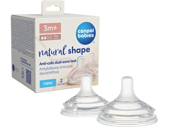 Canpol Babies Cucla Antikolik dual zone 3m+ Natural 2kom 21/751