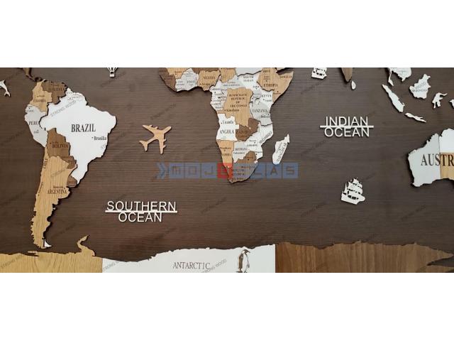 Mapa sveta u kutiji 150x90 URADI SAM