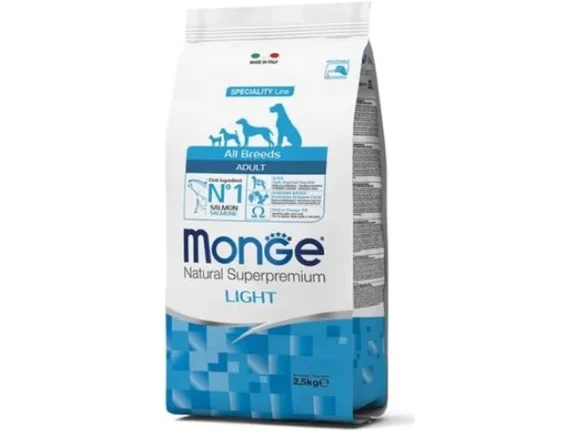 Monge Hrana za pse All Breeds Light Losos and pirinac 2.5kg