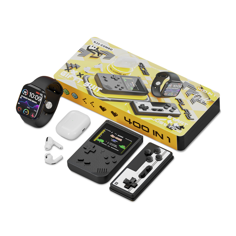 KARLER BASS K35-Combo set (smart watch, konzola sa kontrolorom, Slusalice AirPods Pro 2) crni