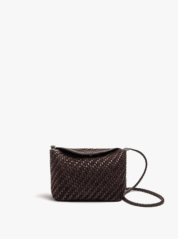 CROSSBODY BAG OF BRAIDED LEATHER WITH TEXTURE