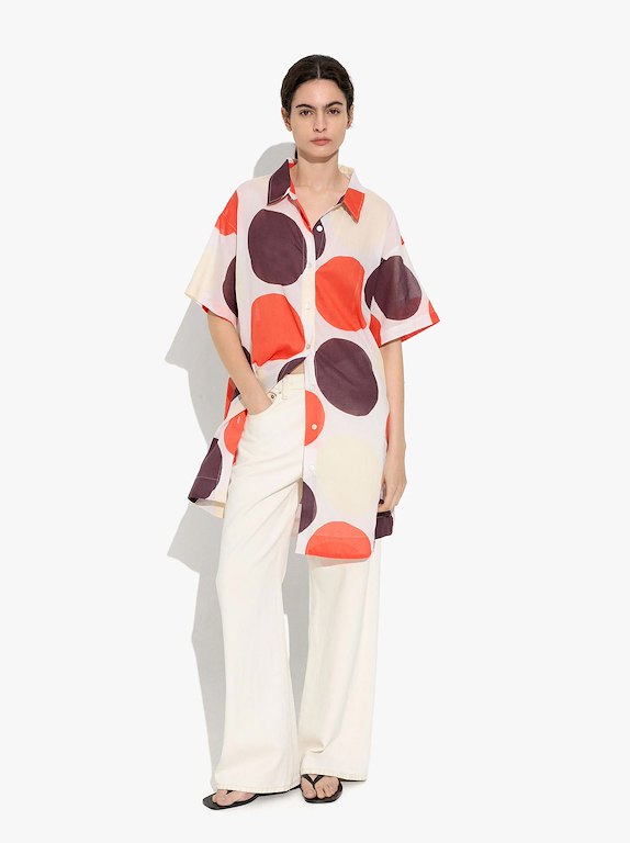 PRINTED DRESS WITH 100% COTTON SHIRT