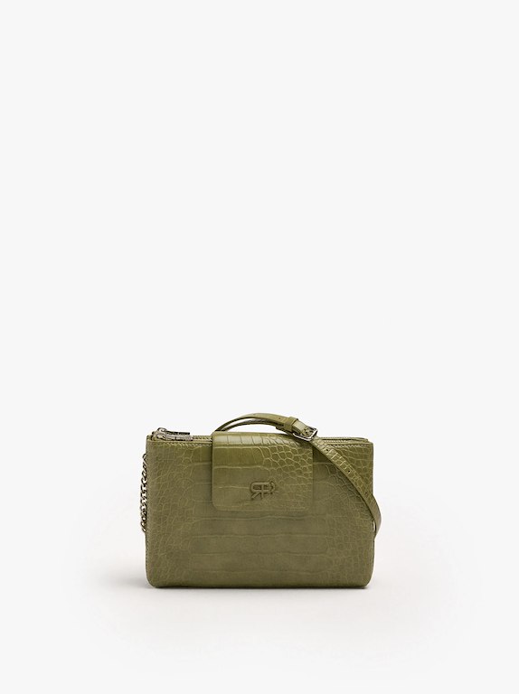 DOUBLE CROSSBODY BAG WITH ANIMAL ENGRAVING