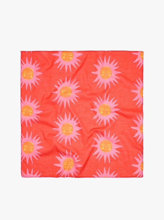 PRINTED SQUARE SCARF 100% COTTON