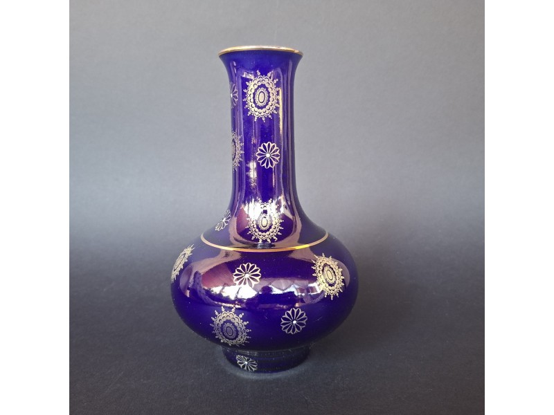 Porcelanska Vaza, Kobalt, Pozlata