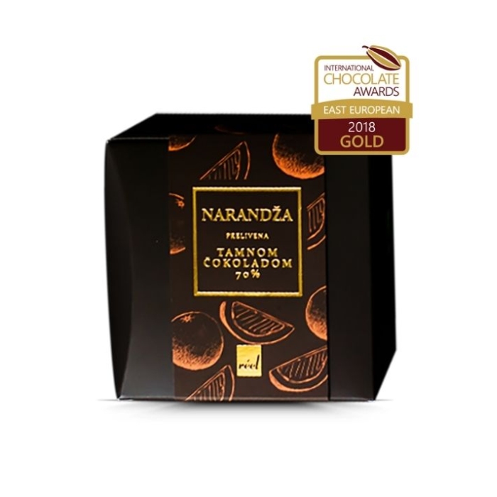 Reel narandža prelivena tamnom čokoladom 70% 120g