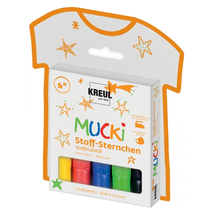 Flomasteri za tekstil Zvezde MUCKI KREAUL 5 kom