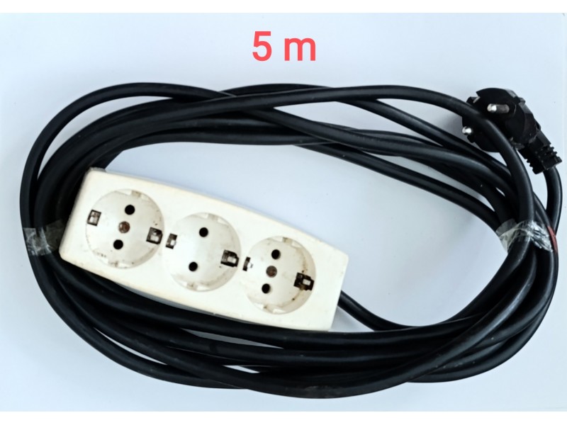 Produžni kabal 3x2,5 (5m) sa 3 ulaza