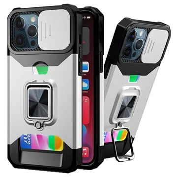 VIŠENAMENSKA 4-U-1 HIBRIDNA MASKA ZA IPHONE 13 PRO MAX - SREBRNA