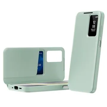 SAMSUNG GALAXY A27 SMART CLEAR VIEW FLIP CASE WITH CARD SLOT - LIGHT GREEN