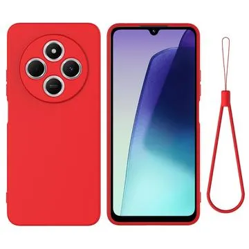 XIAOMI REDMI 17C LIQUID SILICONE CASE WITH HAND STRAP - RED
