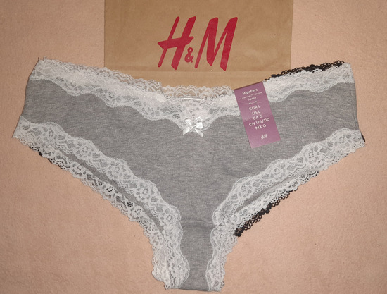 H&M 3kom sive,bele,crne brazilke pamuk NOVO!%