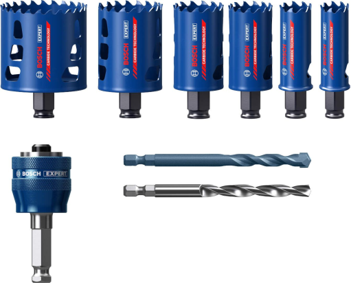 Bosch komplet EXPERT Tough Material testera za otvore od 22/25/35/40/51/68 mm, 9-delni set, 2608900446