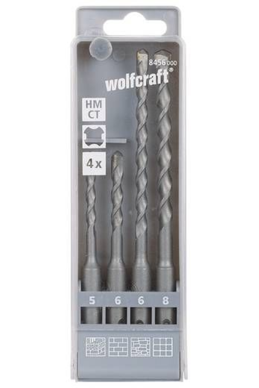 Wolfcraft 8456000 Burgija za beton HM Ø 5,0-8,0x110 mm/4 kom.