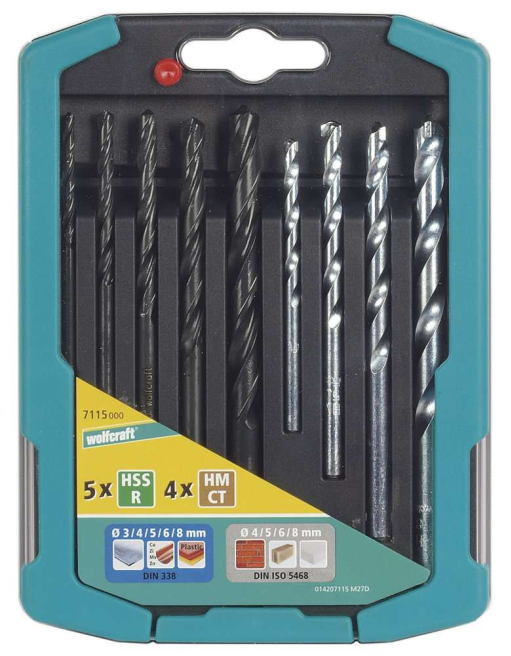 Wolfcraft Set burgija za metal-kamen 9 kom. 7115000