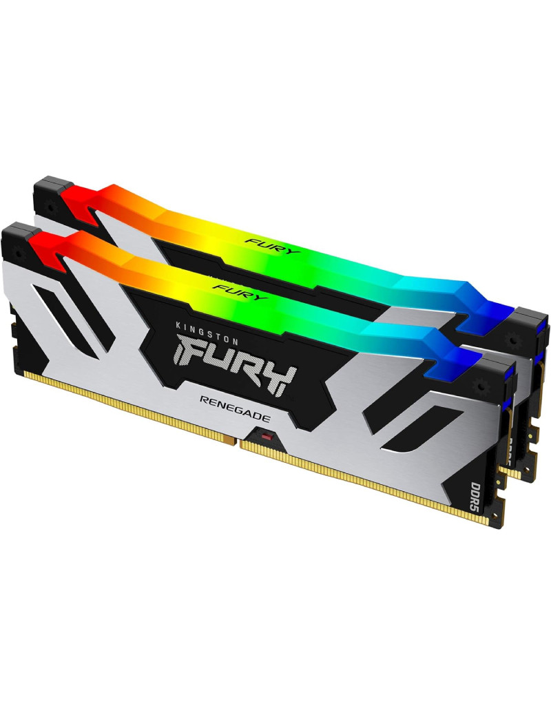 KINGSTON DIMM DDR5 96GB (2x48GB kit) 6000MT/s KF560C32RSAK2-96 FURY Renegade Silver/Black RGB XMP