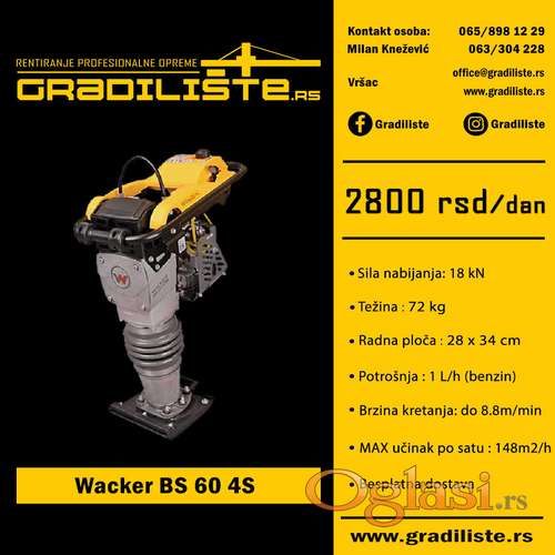 Vibro zaba Wacker Neuson BS 50 4S - izdavanje rentiranje