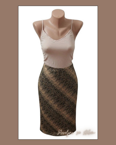 2.2.2. Krem-crna animal print suknja M H&M