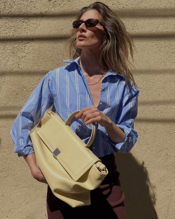 Kožna torba NUAGE TOTE - Butter yellow