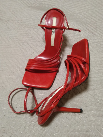 *ZARA* NAJLEPSE Crvene KOZNE Sandale,POVOLJNO%%
