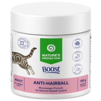 Nature's Protection Boost: 2u1 poslastice za smanjenju stvaranja kuglica dlake Anti-Hairball, 120 gr