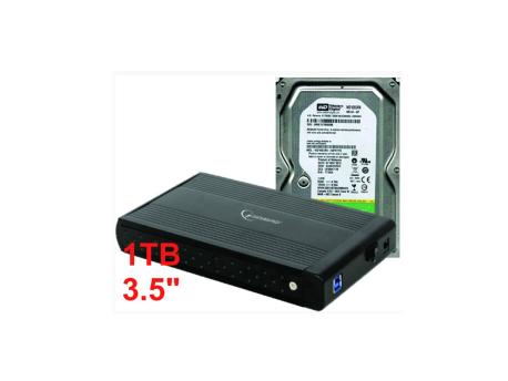 GEMBIRD HDD 3.5 * 1TB SET USB 3.0 SATA eksterno kuciste + 1TB WD10EURX WD/ EE3-U3S-3