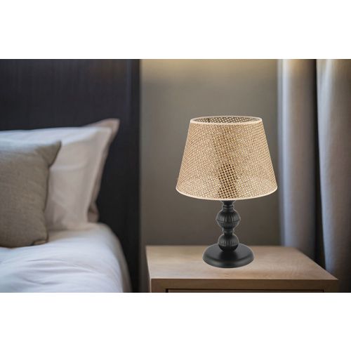 300 Hazeran - Beige, Black Beige Black Table Lamp