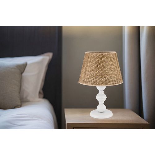300 Hazeran - Camel, White Camel White Table Lamp