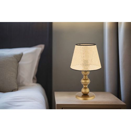 301 Hazeran - Beige, Gold Beige Gold Table Lamp