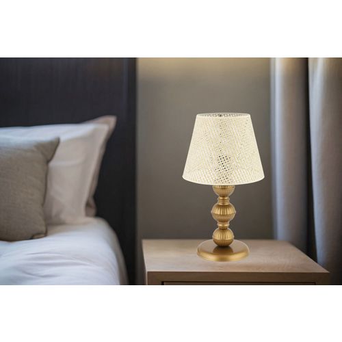 301 Hazeran - Cream, Gold v2 Cream Gold Table Lamp