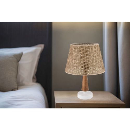 302 Hazeran - Camel, Brown, White Camel Brown White Table Lamp