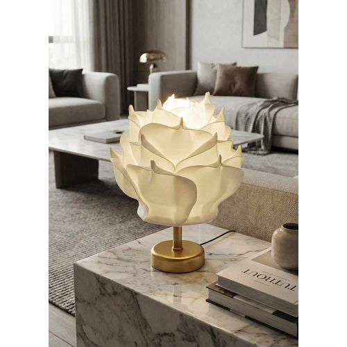 MAG0001 White Antique Gold Table Lamp