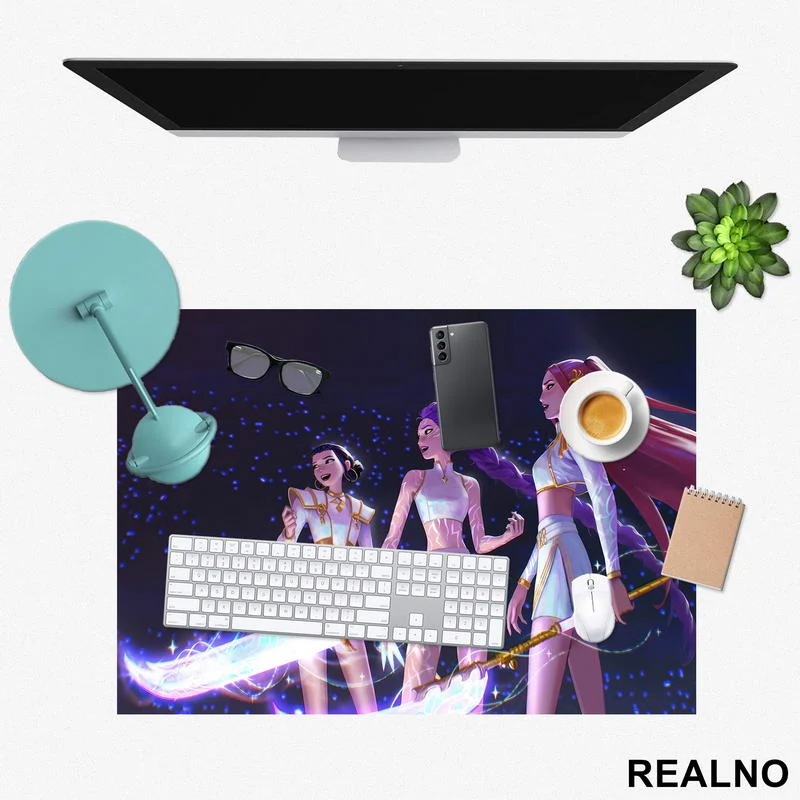 Rumi, Mira And Zoey - Costumes - Huntrix Logo - Kpop Demon Hunters - Podmetač Za Sto