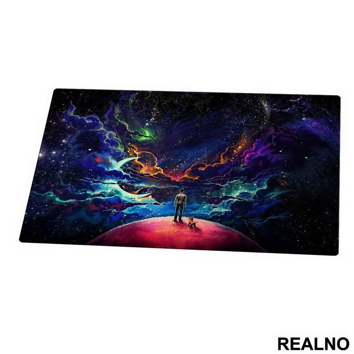 Man And Dog - Space - Art - Podmetač Za Sto