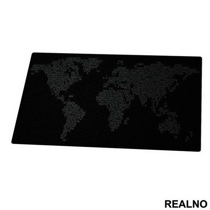 Binary World Map - Engineer - Podmetač Za Sto