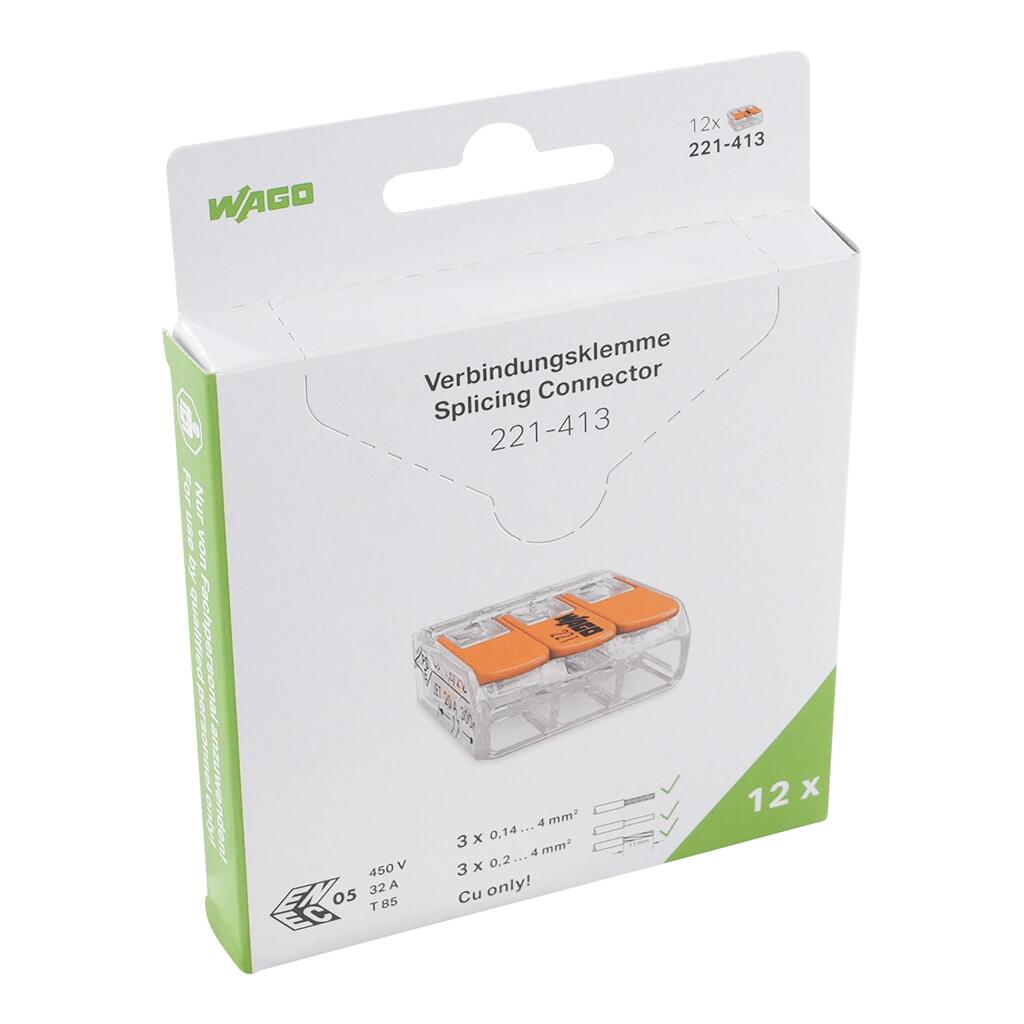WAGO 221-413/995-012 KLEMA SA POLUGOM 3X0,2-4MM 450V/4KV/2 32A