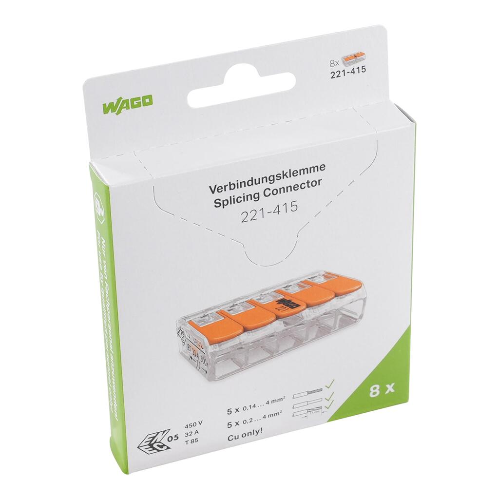 WAGO 221-415/995-008 KLEMA SA POLUGOM 5X0,2-4MM 450V/4KV/2 32A
