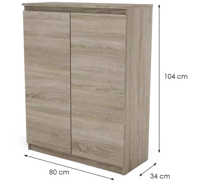 Hugo 80 komoda 80x34x104 hrast