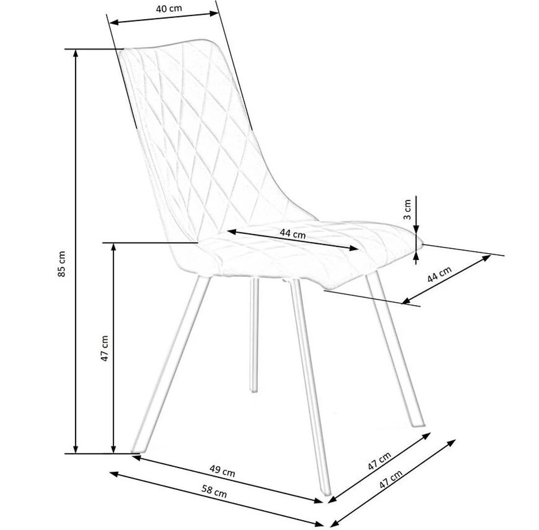 Stolica K450 metal/pliš zelena
