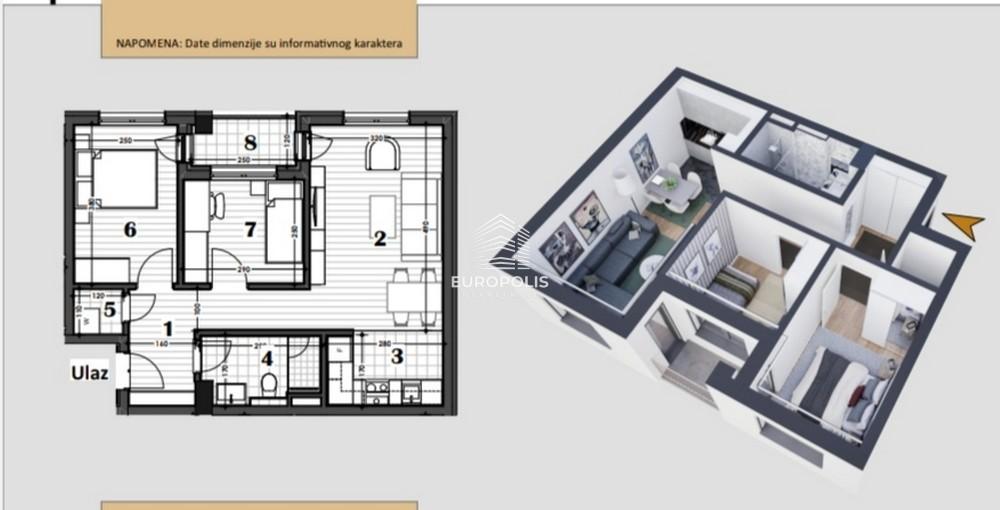 Novogradnja stan 2.5 u blizini Darvinove pošte ID#9766
157.200 €