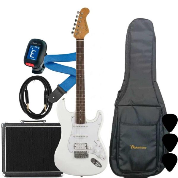 Wakertone Vk15-WH 60W komplet paket električna gitara sa pojačalom i opremom