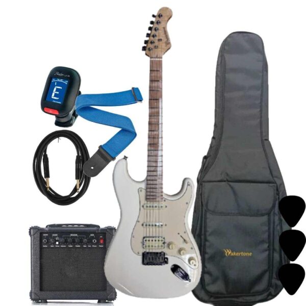 Wakertone VK77-CR 15W Električni gitarski paket sa Vaker VG15 pojačalom i kompletnom opremom – Cream