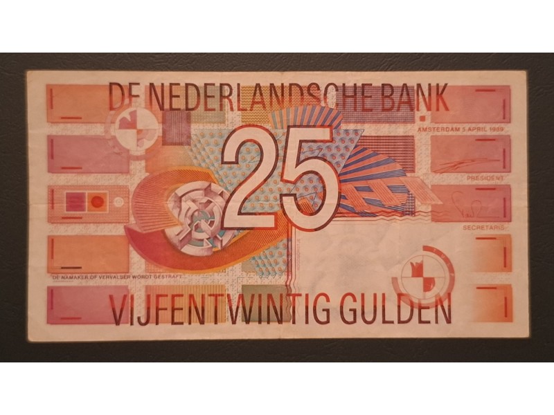 Holandija - 25 guldena 1989.