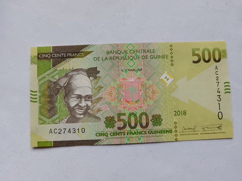 Гвинеја 500 франака,2018 год.УНЦ