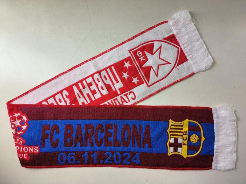 navijački šal crvena zvezda barcelona
